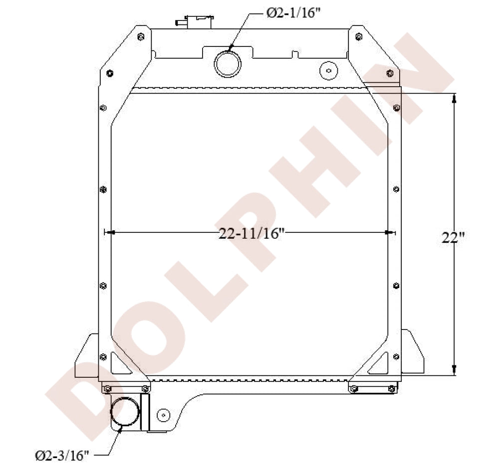 CATERPILLAR RADIATOR - 416B 428B 22 x 22-11/16 x 2-1/8" | Dolphin Heat ...