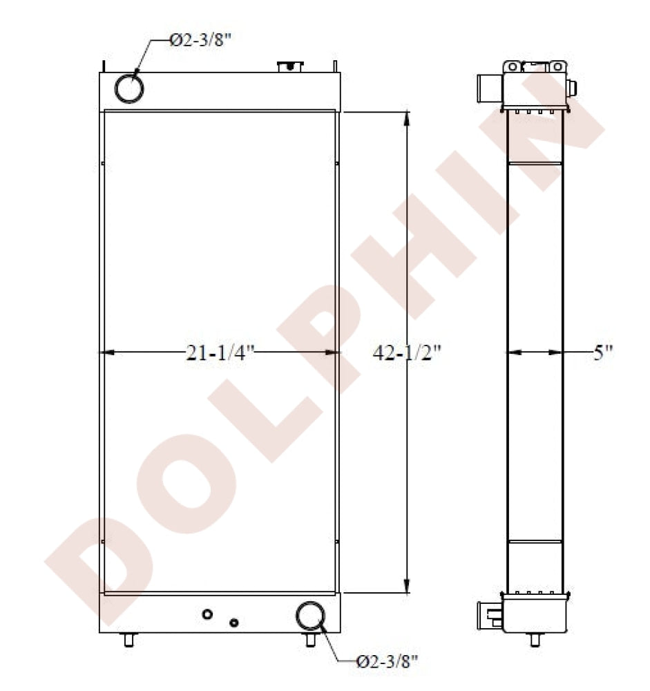 HITACHI RADIATOR - 42-1/2 x 21-1/4 x 5" | Dolphin Heat Exchanger USA