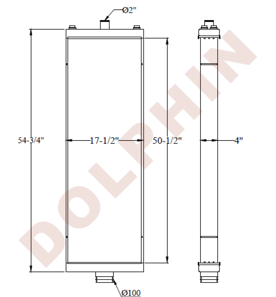 HITACHI RADIATOR- 50-1/2 x 17-1/2 x 4" Over Tanks: 54-3/4" | Dolphin ...