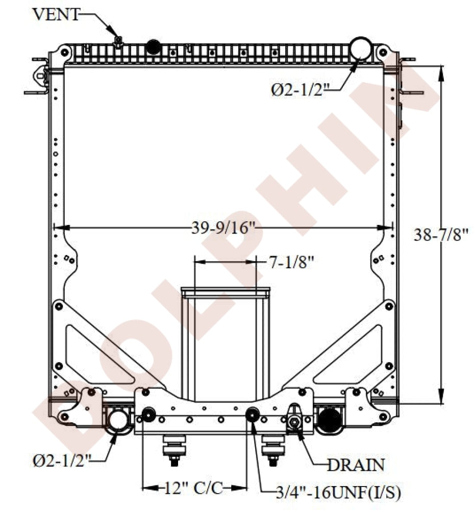 FREIGHTLINER Radiator (2008-) 38 7/8" x 39 9/16" x 2 1/8" | Dolphin ...