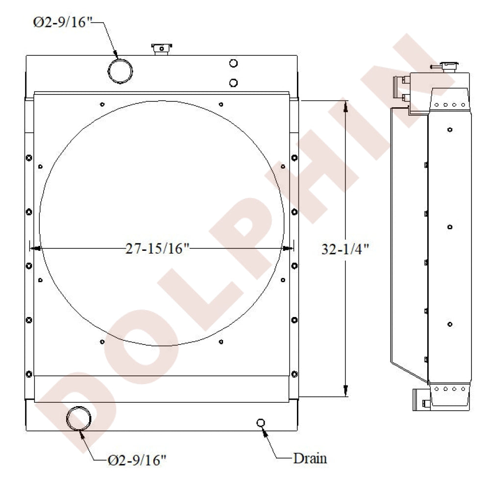 CATERPILLAR Radiator 32 5/16" x 27 15/16" x 4 1/8" | Dolphin Heat ...