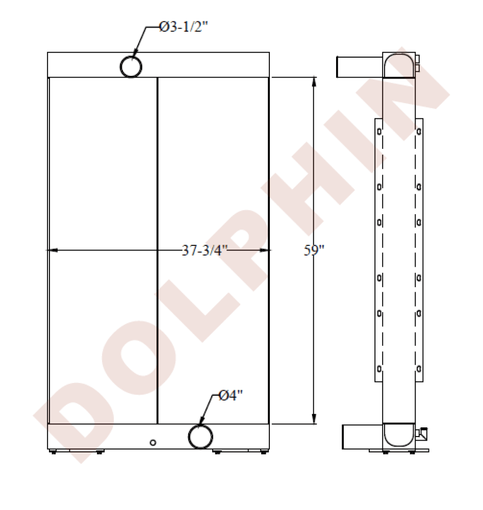 CATERPILLAR RADIATOR CAT C32 - 59 x 37-3/4 x 5-1/2" | Dolphin Heat ...