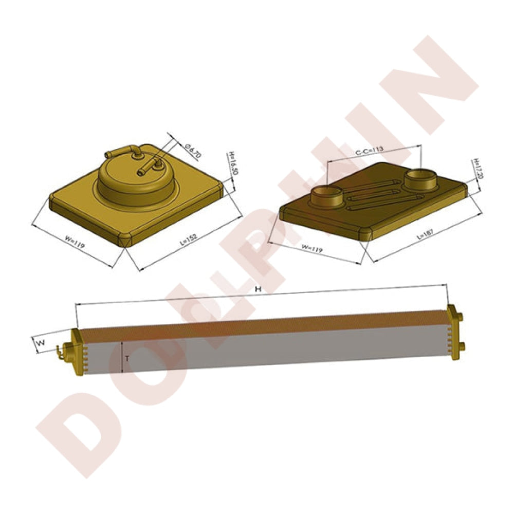 CATERPILLAR RADIATOR - 32-1/2 x 4-11/16 x 5-11/16" | Dolphin Heat ...