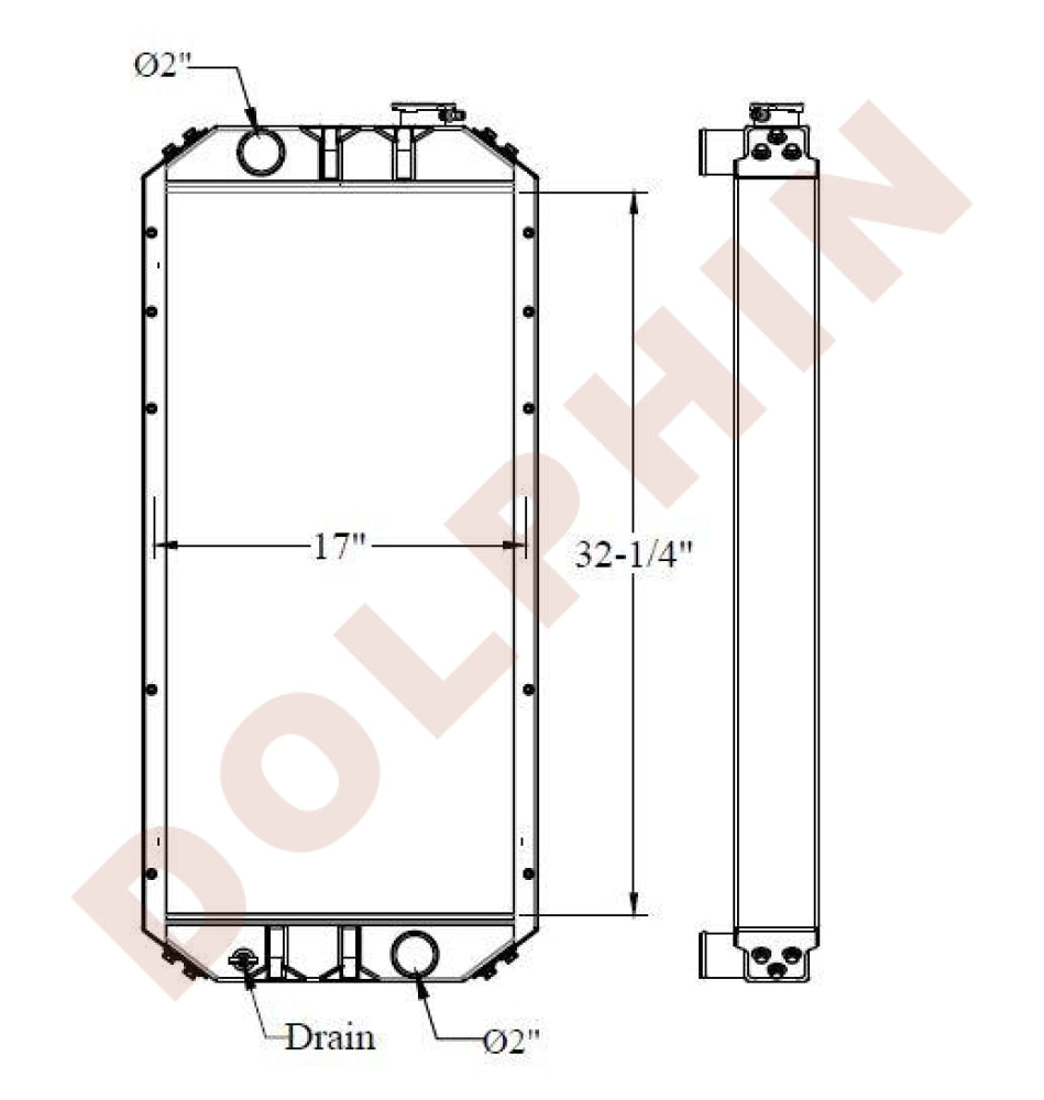 CATERPILLAR RADIATOR - (Excavator 320C) 32-1/4 x 17 x 2-3/8" | Dolphin ...