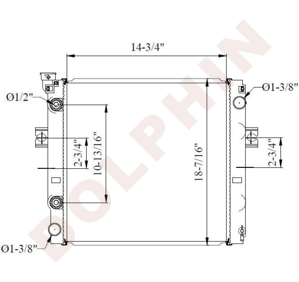 CATERPILLAR FORKLIFT RADIATOR 14-3/4 x 18-7/16 x 2" | Dolphin Heat ...
