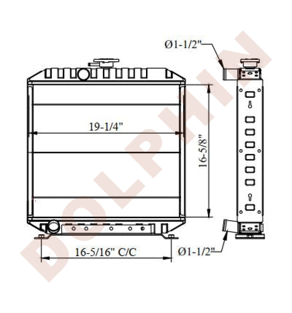 KUBATO RADIATOR (M4050, M4050DT) 16-5/8 x 19-1/4 x 2-1/4 | Dolphin Heat ...