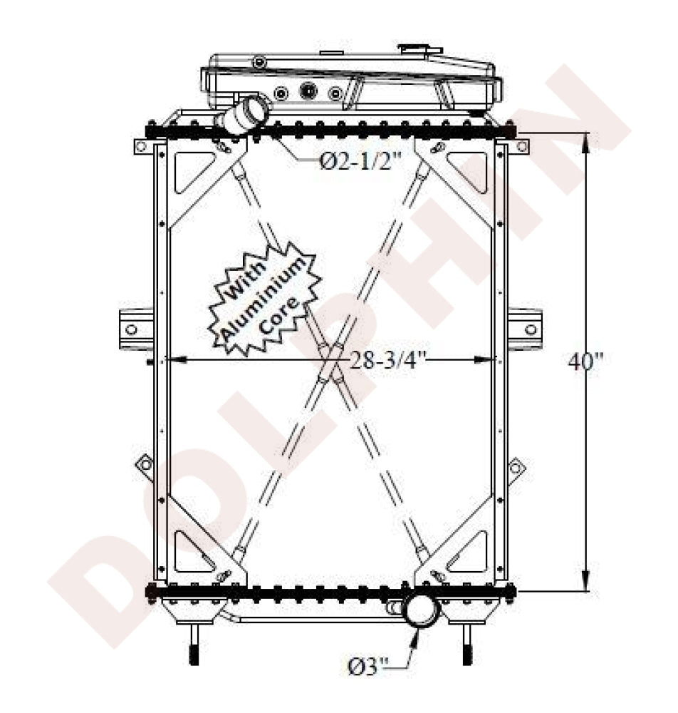 KENWORTH RADIATOR - T300, T400 (1982-2010) 40 x 28-3/4 x 2-1/8 ...