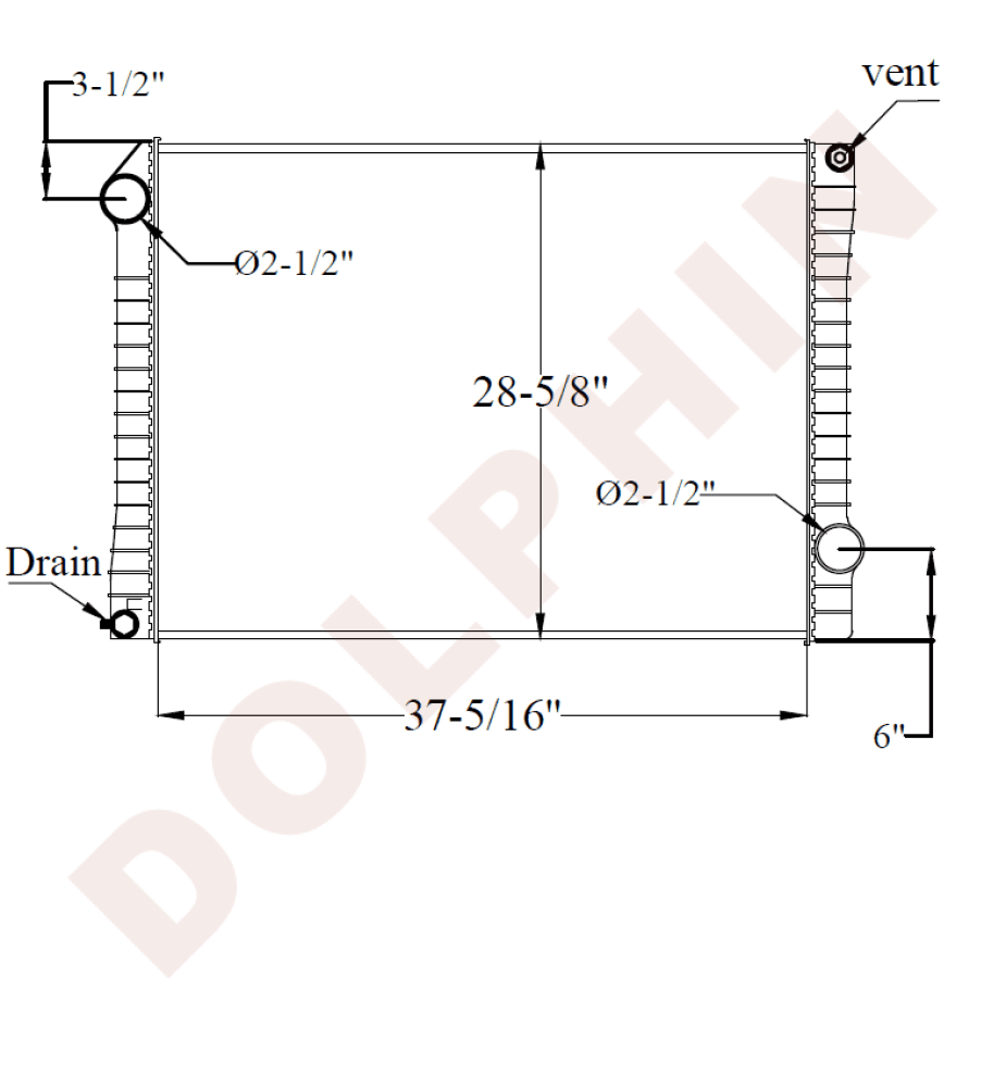 FORD RADIATOR - L8000, 9000 (1988-1998) 37-5/16'' x 28-5/8'' x 2-1/8 ...