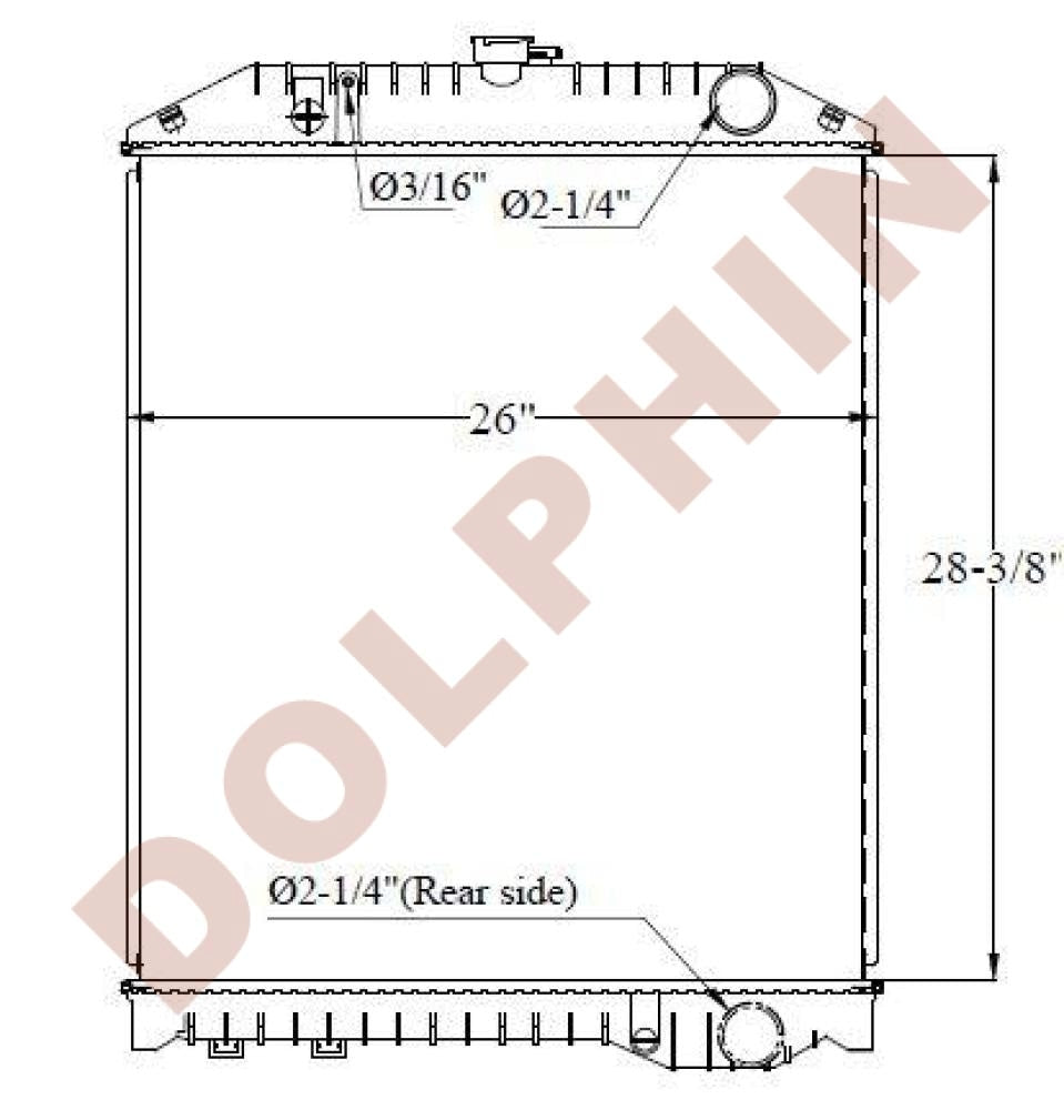 HINO RADIATOR - (Ranger FMIJ) 28-3/8 x 26 x 1-7/16" | Dolphin Heat ...
