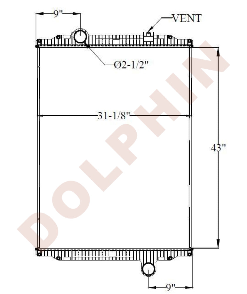 KENWORTH RADIATOR - T370 (2009-2013) 43'' x 31-1/8'' x 1-3/4 ...