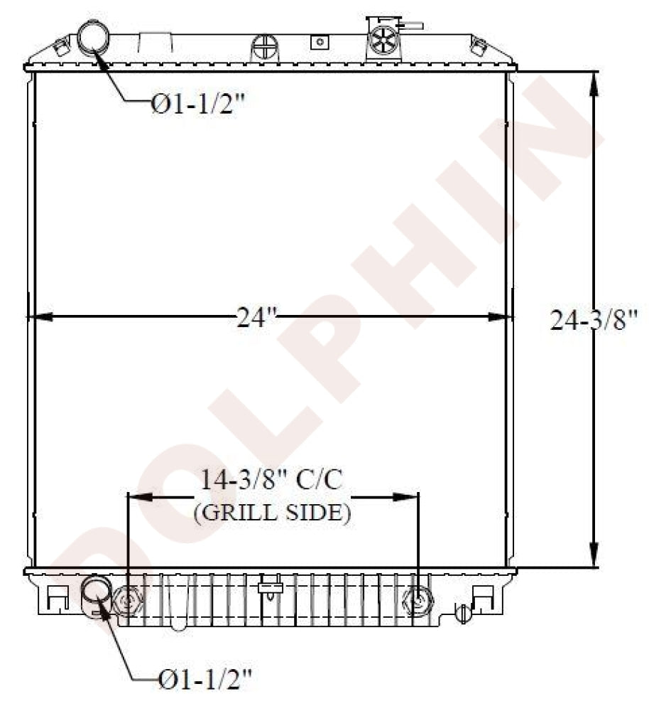 ISUZU RADIATOR, NPR, NQR, NRR Series, 24-3/8'' x 24'' x 1-9/16 ...
