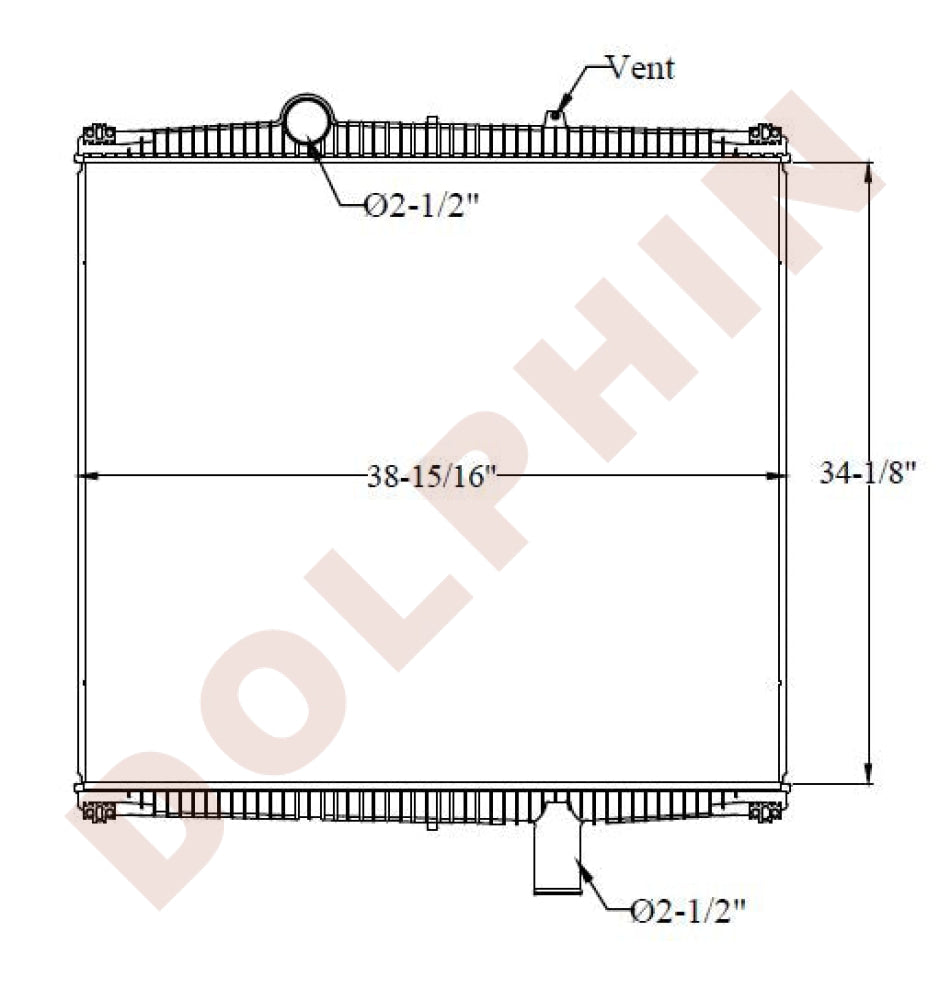 PETERBILT Radiator - 4600, 490, 5000, (2018) 34-1/8" x 38-15/16" x 1-9 ...