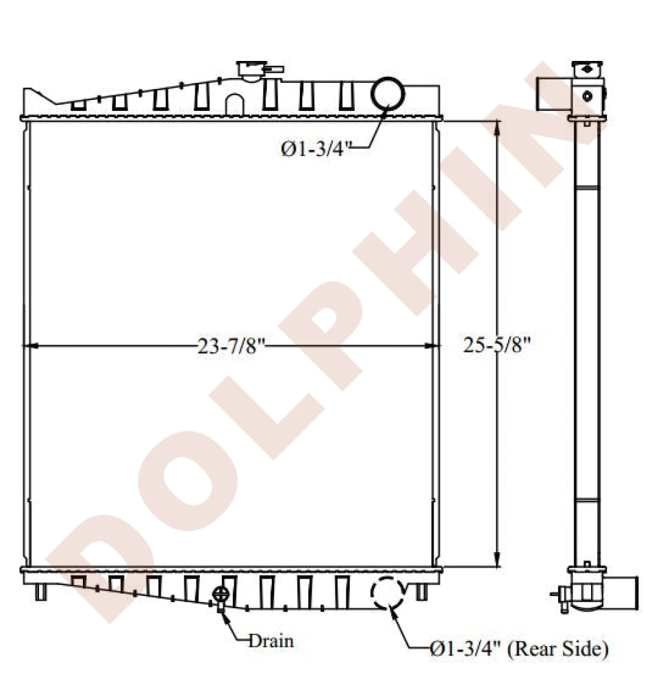 NISSAN RADIATOR - UD 1800-3300 (2001-2004) 25-5/8 x 23-7/8 x 1-7/16 ...