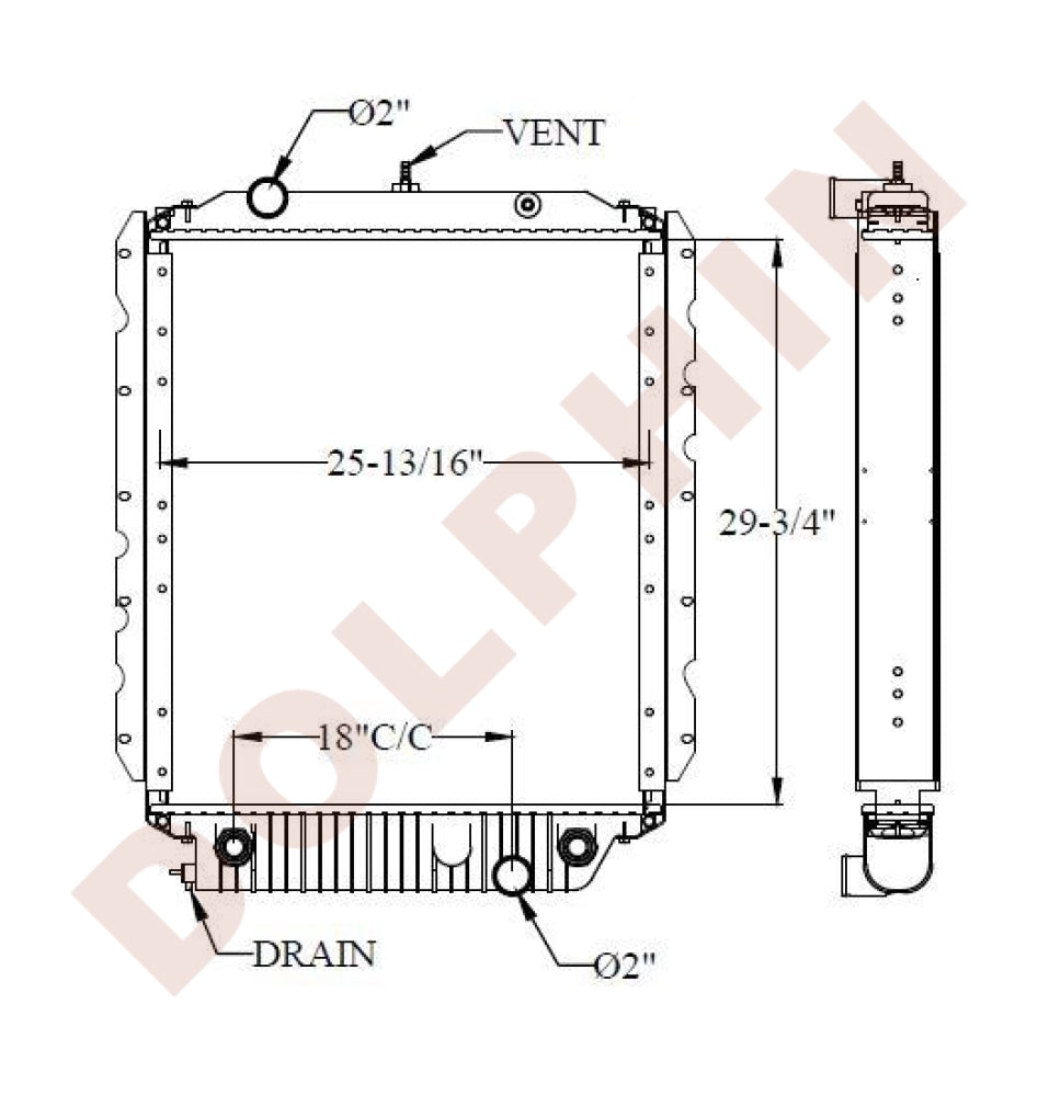 FREIGHTLINER RADIATOR - (Spartan) 29-3/4'' x 25-13/16'' x 2-1/8 ...