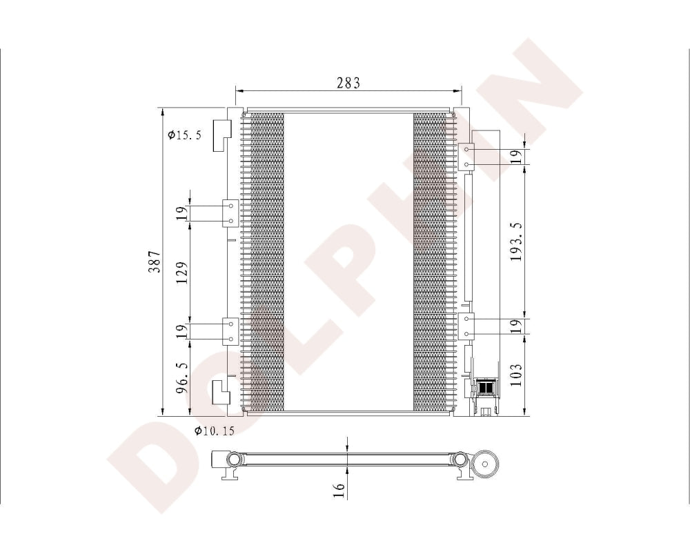 ISUZU CONDENSER (2008-2009) W3500, W4500, W5500, 11-5/8'' x 14-7/8'' x ...