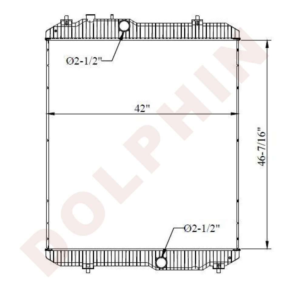 PERKINS GENERATOR RADIATOR - 2800 series 46-7/16" x 42" x 2-1/8 ...