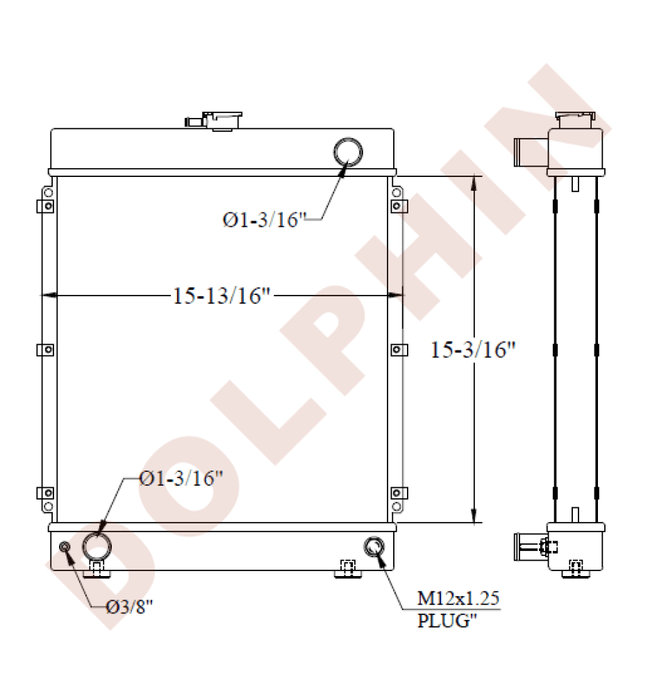 MULTIQUIP GENERATOR RADIATOR - LT6K 60HZ Light TowerGenerator (15-3/16 ...